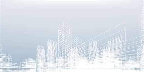 Perspective 3d Render Of Building Wireframe Vector Wireframe City Background Of Building