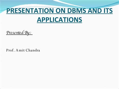 data base system application unit 7 ppt