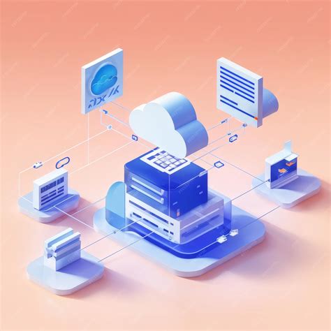 Isometric Vector Illustration Of Data Center Cloud Computing Storage Storage Concept Premium