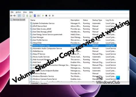 Volume Shadow Copy Service Error X Or X
