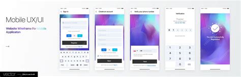 Premium Vector Design Of The Mobile Application Ui Ux