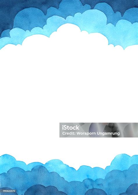 구름 개념의 추상 수채화 손 그림 그림입니다 밝은 파란색 물결 모양의 배경입니다 고해상도 카드 표지 인쇄 웹을 위한 디자인 0명에 대한 스톡 벡터 아트 및 기타 이미지