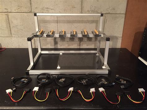 Gpu Mining Rig Open Air Frame Case With 6 Usb Risers Review 1st Mining Rig