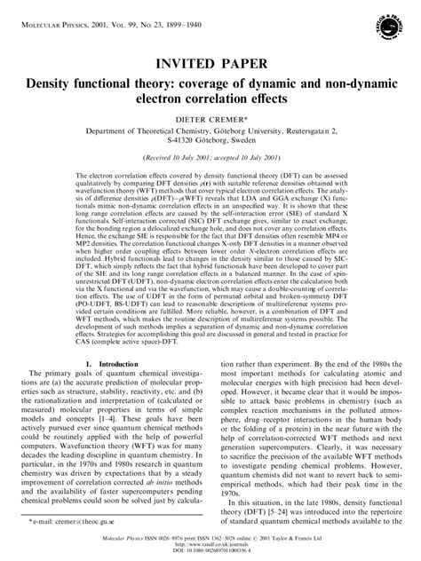 pdf invited paper density functional theory coverage of dynamic and