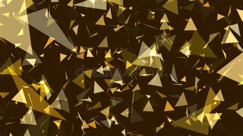 Vibrant Golden Triangles Dance Across A Dark Backdrop In A Mesmerizing Display Stock Footage