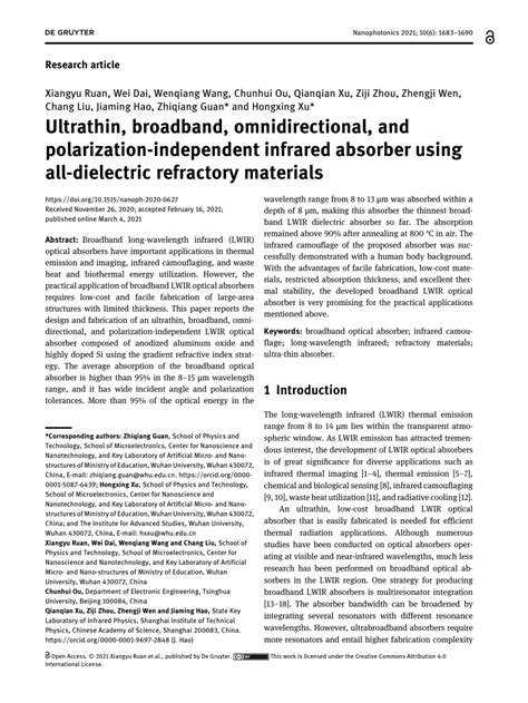 Pdf Ultrathin Broadband Omnidirectional And Polarization