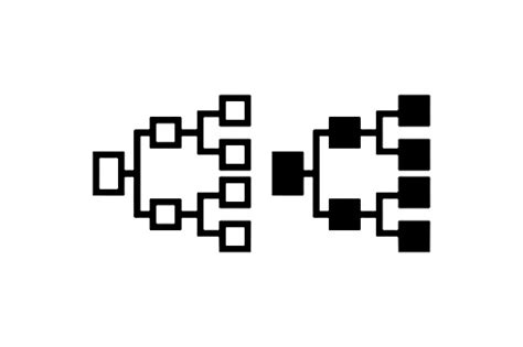 Hierarchy Structure Diagram Icon Set Vector Stock Illustration