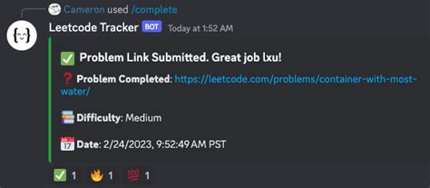 Github Cameronlxuleetcode Tracker A Discord Bot To Keep Track Of Users Leetcode Progress