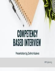 Competency Based Interview Pdf COMPETENCY BASED INTERVIEW Presentation By Zukhra Kuzieva HRM