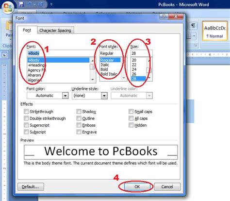 Microsoft Word Tutorial Change Text Font Font Color And Font Size