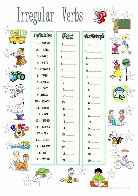 Irregular Verbs Practice Interactive Worksheet
