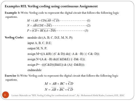 Fpgartl Verilog Coding For Combinational Circuitpptx