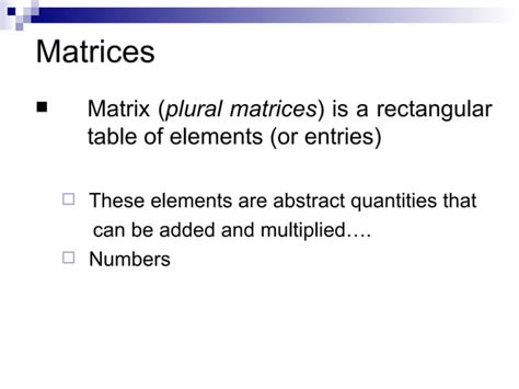 Matrices And Application Of Matrices Ppt Matrices And Application Of Matrices Ppt