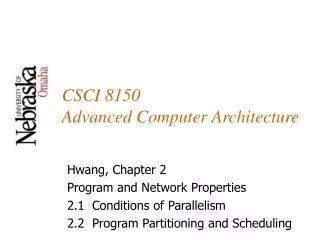 PPT CSCI 8150 Advanced Computer Architecture PowerPoint Presentation