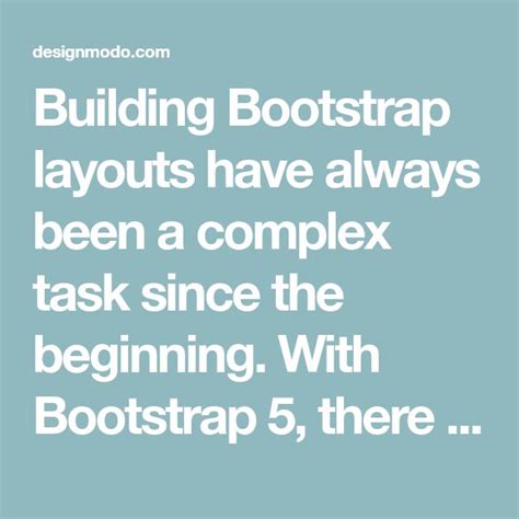 Understanding Bootstrap 5 Layout Designmodo Layout Task Understanding