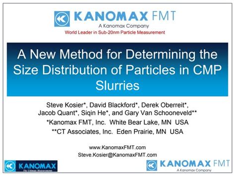 Icpt Cmpug 2018 A New Method For Determining The Size Distribution Of