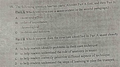 Solved: 18. The following question has two parts. Answer Part A first, and then Part B. Part A ...