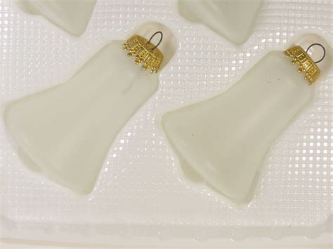 Krebs Frosted Bells Blown Glass Christmas Ornaments Lot 4 Vintage C7050