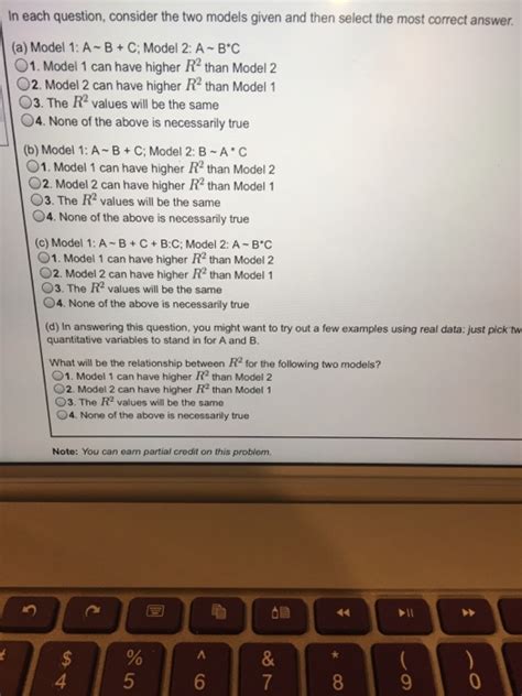 Solved Consider The Two Models Given And Then Select The Chegg