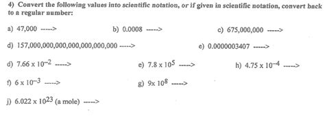 Solved Convert The Following Values Into Scientific Chegg