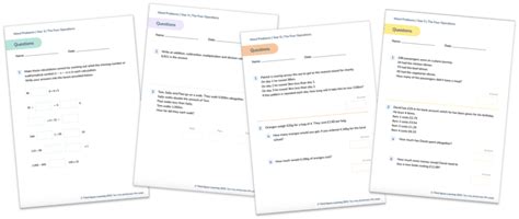 FREE All Kinds Of Word Problems On The Four Operations
