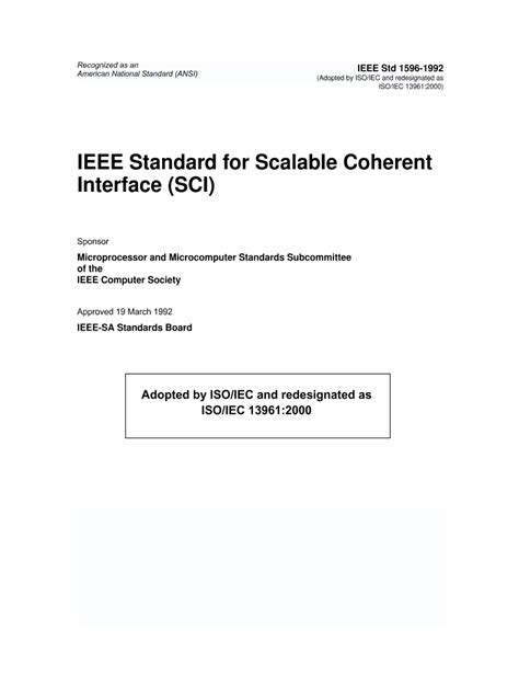 1596 1992 ieee standard for scalable coherent interface sci ieee