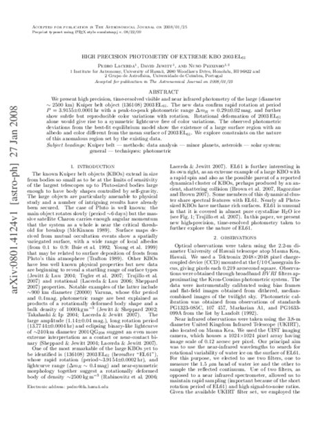 pdf high precision photometry of extreme kbo 2003 el61