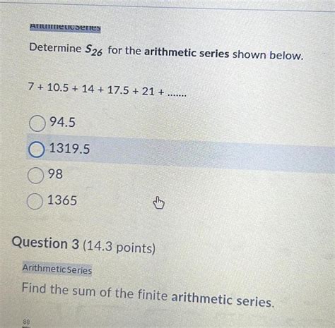 [answered] Anumeticseres Determine S26 For The Arithmetic Series Shown Kunduz