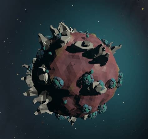 some screenshots of my procedurally generated low poly space game r