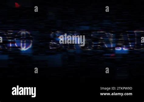 Animation Text Of No Signal Glitch Blue Neon Text Effect With Silver Flash Flickering Light Loop
