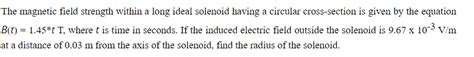 Solved The Magnetic Field Strength Within A Long Ideal