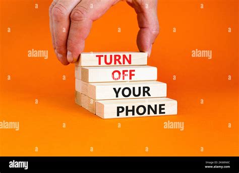 Turn Off Your Phone Symbol Concept Words Turn Off Your Phone On Wooden Blocks Beautiful Orange