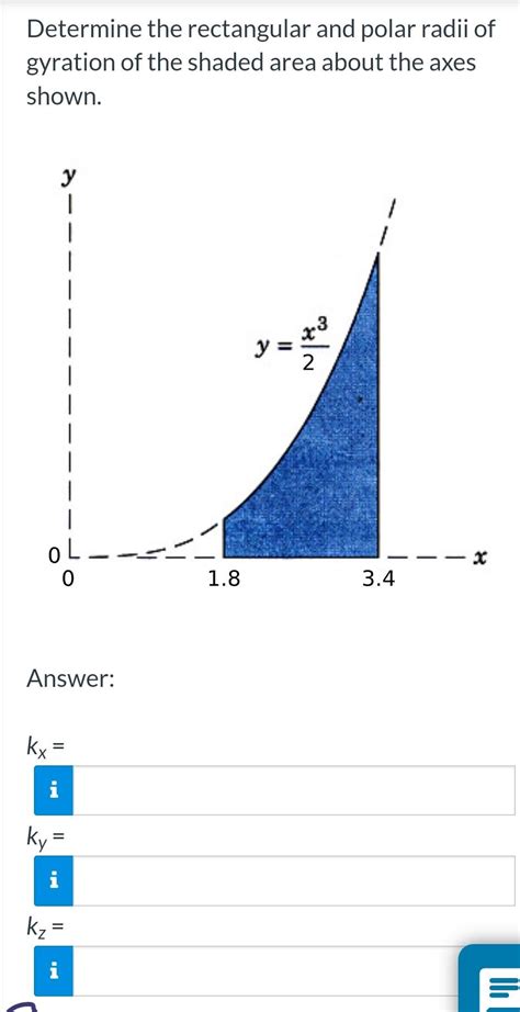 solved determine the rectangular and polar radii of gyration