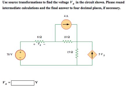 Solved Use Source Transformations To Find The Voltage V X In Chegg