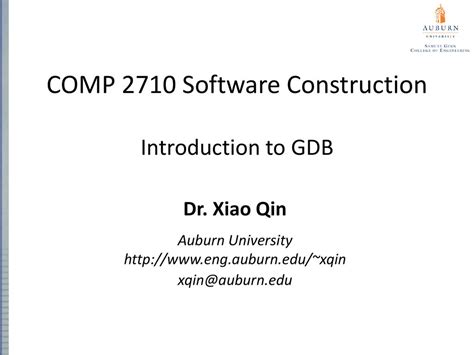 Comp 2710 Software Construction Introduction To Gdb Ppt Download