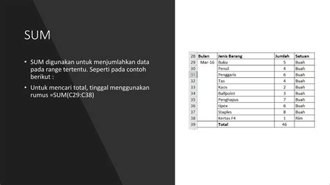 Fungsi Math Sum Sumif Sumifs Pptx