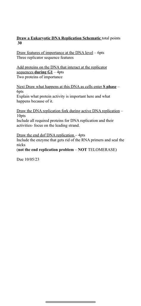 Solved Draw A Eukaryotic DNA Replication Schematic Total Chegg