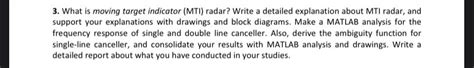Solved 3 What Is Moving Target Indicator Mti Radar Write