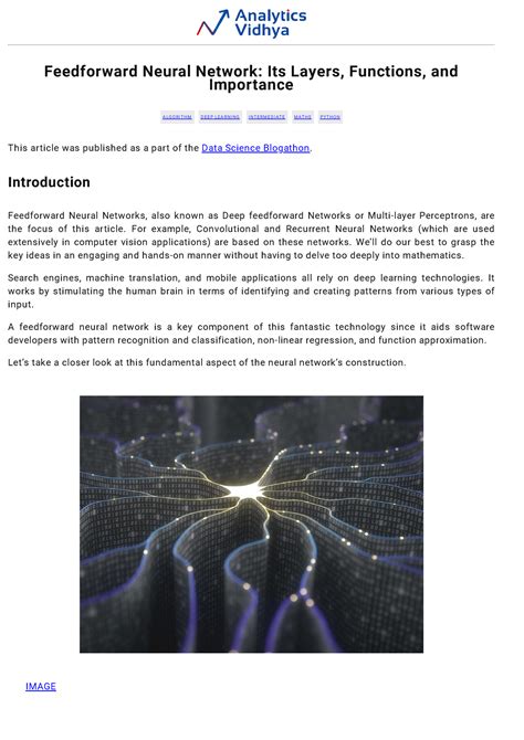 Feedforward Neural Network Its Layers Functions And Importance