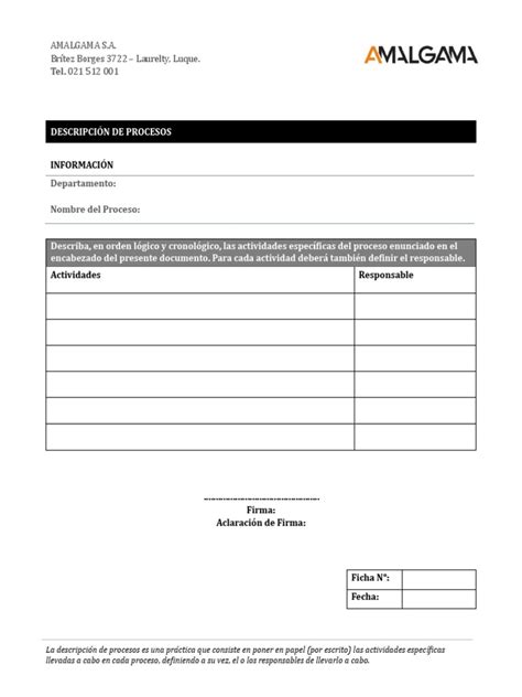 Descripción De Procesos Pdf Finanzas Y Dinero Informática