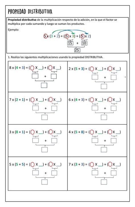 Multiplicación Propiedad Distributiva Guía Profesocial
