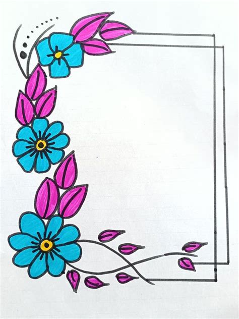 تزیین برگه آچار با مداد رنگی نقاشی حاشیه برگه اچار با نقاشی