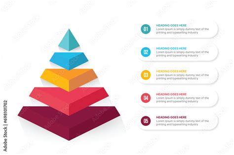Triangle Pyramid Hierarchy Infographic Chart Vector Diagram Design