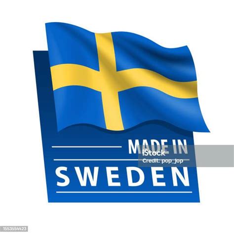 Made In Sweden 벡터 그림 스웨덴의 국기와 흰색 뒷면에 분리된 텍스트 3차원 형태에 대한 스톡 벡터 아트 및 기타 이미지 3차원 형태 국가 관광명소 국기