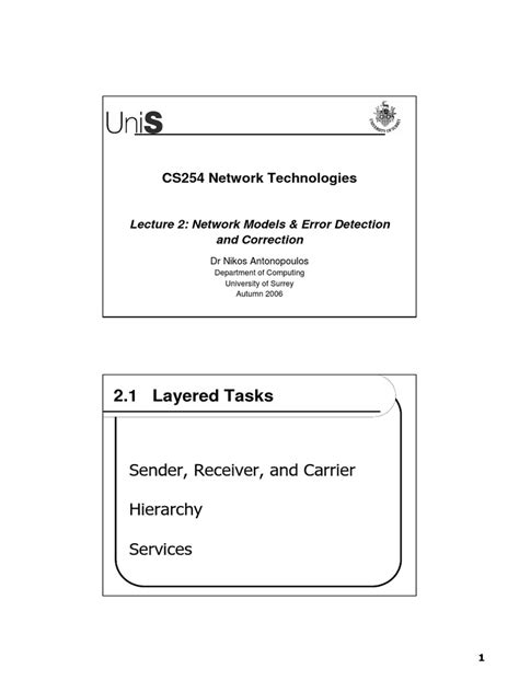 Network Models And Error Detection And Correction Pdf Data