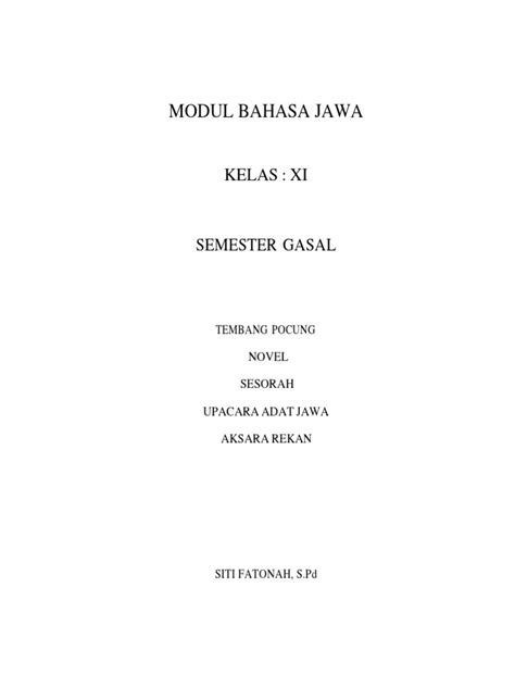 Panduan Nulis Tembang Pocung Pdf Seni And Disiplin Bahasa Agama And Spiritualitas