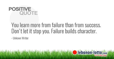 POSITIVE QUOTES You Learn More From Failure Than From Success