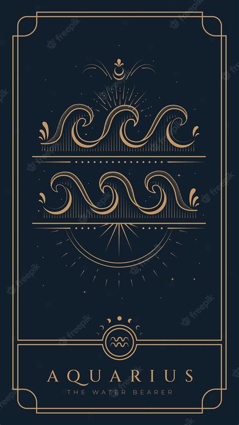 물병자리 기호 조디악 그림 프리미엄 벡터