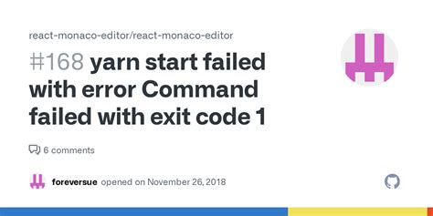 Yarn Start Failed With Error Command Failed With Exit Code 1 · Issue