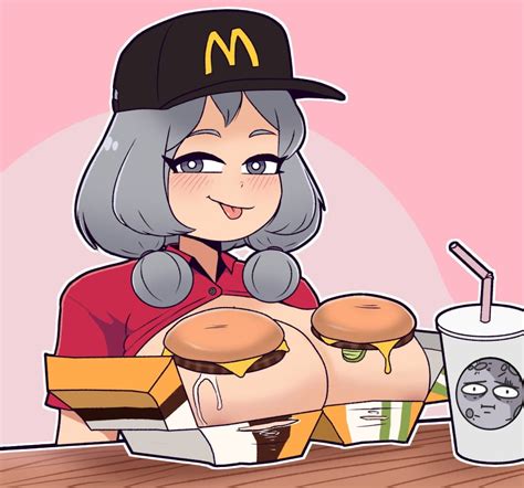 Rule 34 1girls Absurd Res Absurdres Bedroom Eyes Big Breasts Blush Blush Lines Boob Burger